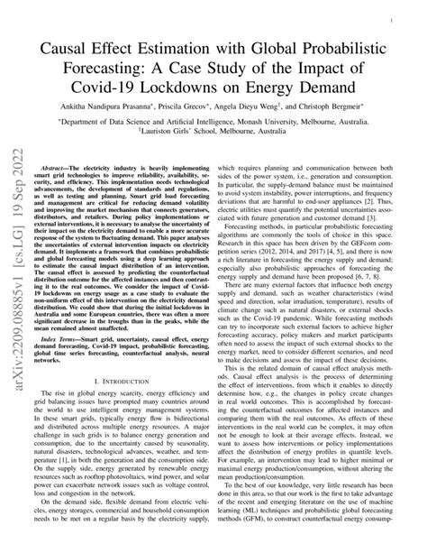 Causal Effect Estimation With Global Probabilistic Forecasting A Case