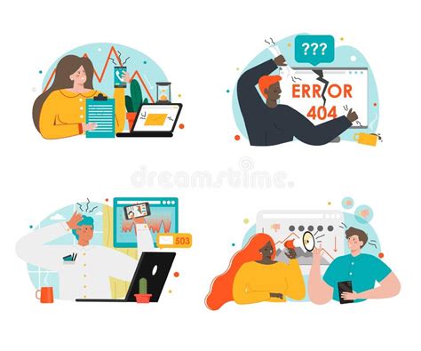 Anger Vector Scene Aggressive Yelling People Set Stock Vector