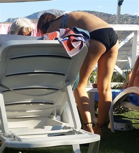 Nice Looking Girl Lost Something At The Beach She Bent Over To Find It