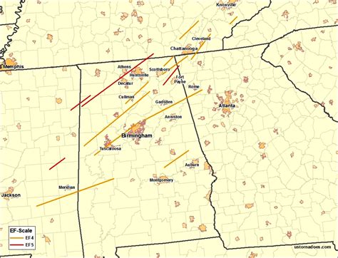 Tuscaloosa Alabama Tornado Map