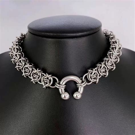Punk Stainless Steel Woven Metal Choker Necklace Alternative Heavy