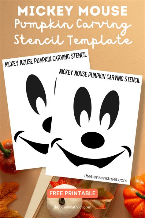 Free Printable Mickey Mouse Pumpkin Carving Stencil The Benson Street