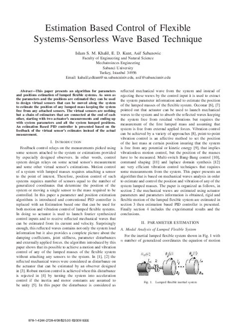 Pdf Sensorless Estimation Control For Flexible Systems