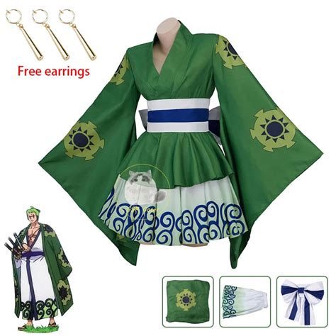 Anime Roronoa Zoro Cosplay Costume Uniform Roronoa Zoro Green Dress