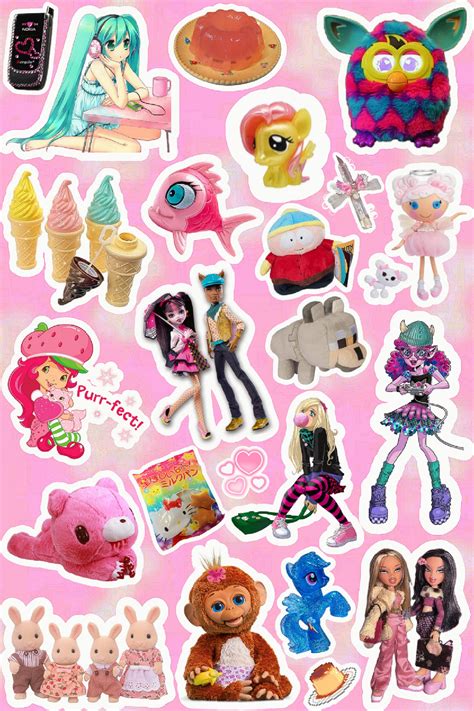 Cutecorenostalgiacore Toys Stickers𐙚⋆°｡⋆♡₊˚⊹ Carta Adesiva Hello