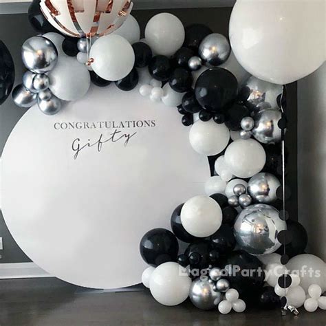 Black And White Party Balloons Etsy
