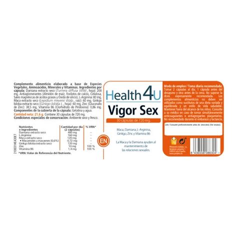 Health 4u Vigor Sex 720mg 30 Capsules Docmorris France