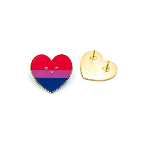 Bisexual Pride Flag Heart Pin Pride Lgbtqai Enamel Pin Leonromer