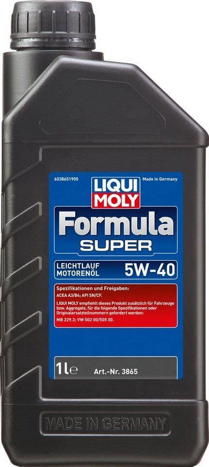 Liqui Moly Universalöl Liqui Moly Motoröl Formula Super 5W-40LL 1 L