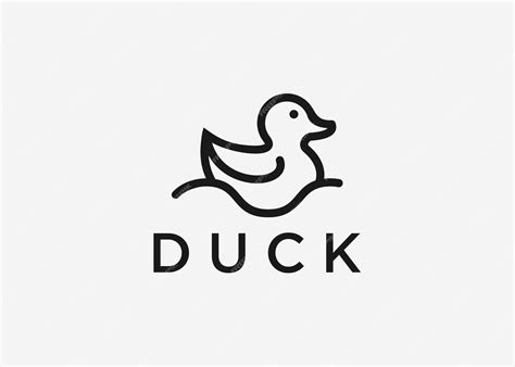 Kleine Ente Logo Design Vektor Illustration Premium Vektor