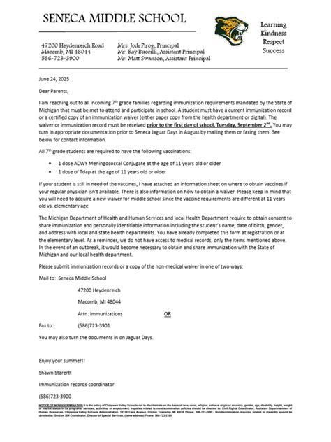 Immunization Letter 2025 Pdf Discrimination Vaccination