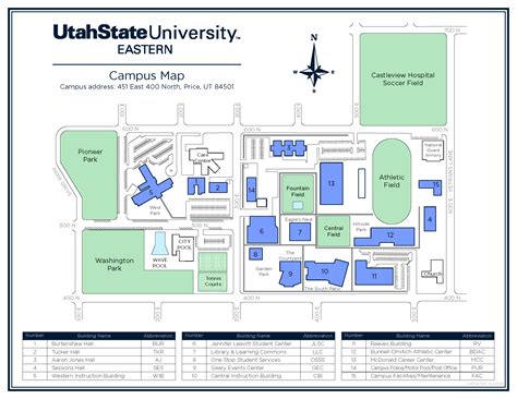 Utah Valley University Campus Map