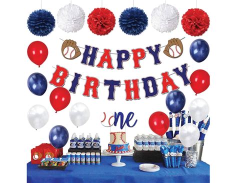Baseball Birthday Party Decorations Baseball Happy Birthday Banner One