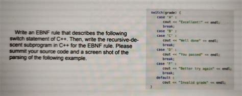 solved give the code in c for the ebnf rule of the given