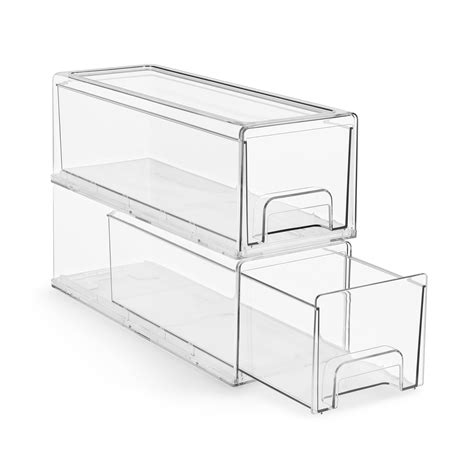 Sorbus Small Clear Stackable Storage Drawers Plastic Storage Drawers