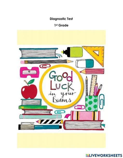 Diagnostic Test First Grade Worksheet First Grade Worksheets First