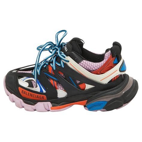 Balenciaga Multicolor Leather And Mesh Track Sneakers Size 36 For Sale