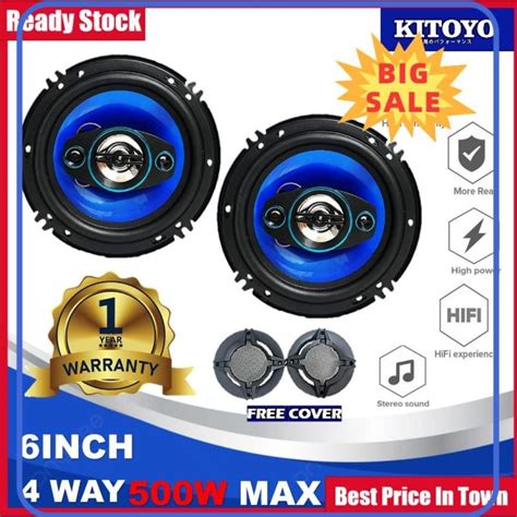 ⭐ [100 Original] ⭐ Kitoyo Speaker Kereta 6 Inch 4way 500w Car Speaker Perodua Myvi Viva Axia
