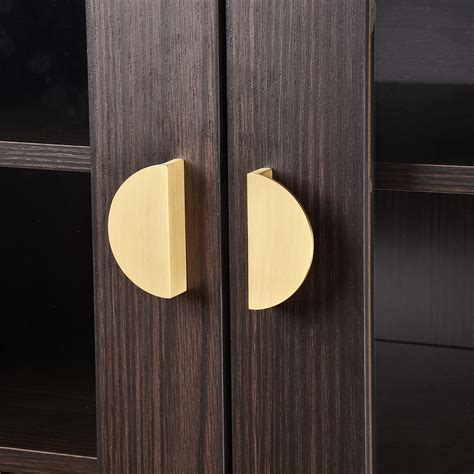 Buy Qogrisun 5 Pack Solid Brass Half Moon Cabinet Pulls Gold Drawer