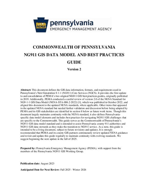 Fillable Online Gis Data Model Templates Based On The Nena Standard