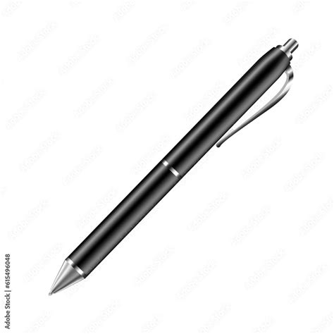 Simple Black Pen Mockup For Work Classic Pen For Design Vector