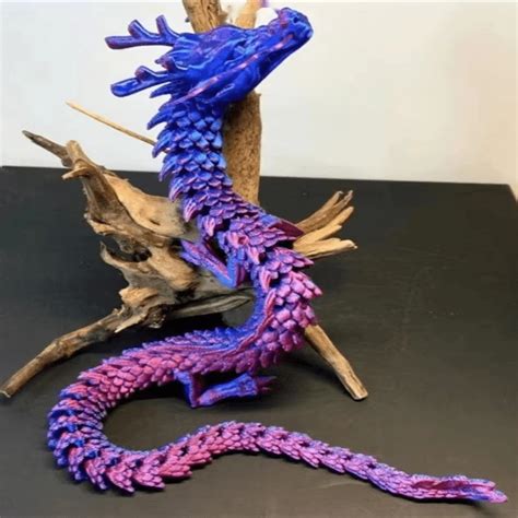3d Print Mini Chinese Dragon Joint Dragon Ornament Model Toy Cartoon Full Body Movable Desktop