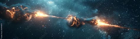 A Binary Star System In The Final Stages Of A Collision The Two Stars