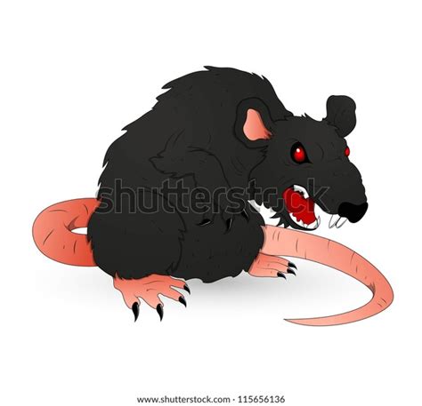 Halloween Creepy Rat Vector Illustration Stock Vector Royalty Free