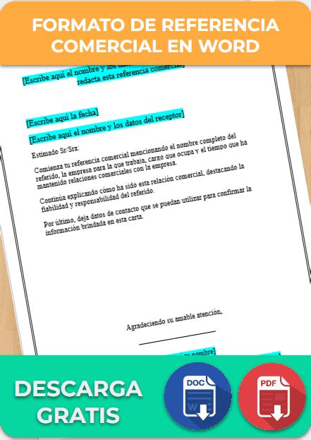 Referencia Comercial Ejemplos Formatos Word Excel