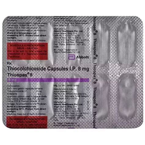 Thiospas 8 Capsule Uses Price Dosage Side Effects Substitute Buy
