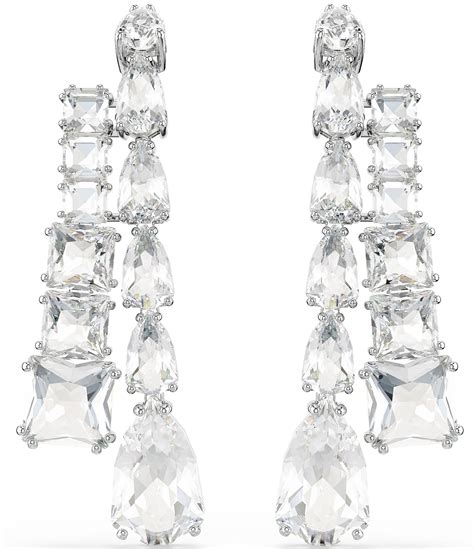 Swarovski Matrix Mixed Cut Silver Metal Drop Earrings Dillards