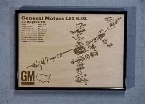 General Motors Ls2 6 0l Exploded View Poster Enginemaps