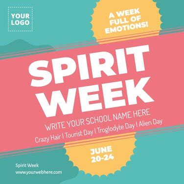 Free Editable Spirit Week Poster Templates