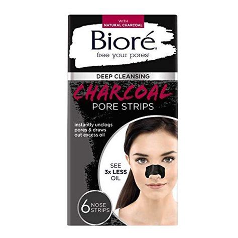 Biore Deep Cleansing Pore Strips Charcoal 6 Count Bioré Pore Strips