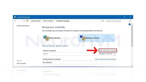 How To Add More Web Credentials On Windows 10