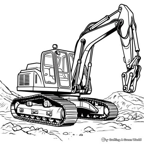 Digger Colouring Pages