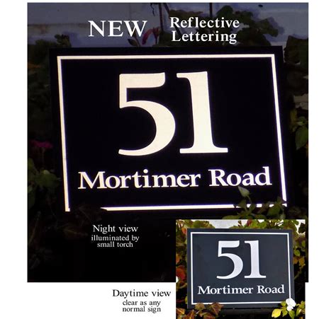 New Reflective Personalised House Number Sign By England Signs