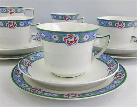 Palissy Vintage Blue Floral 14 Piece Tea Set Cups Saucers Plates £1900 Picclick Uk