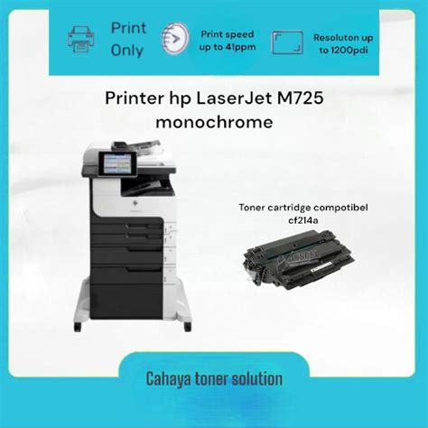Jual Printer Hp Laserjet Enterprise Mfp M725 Printer Scan Copy A3 A4 A5 A6 B5 Cocok Buat