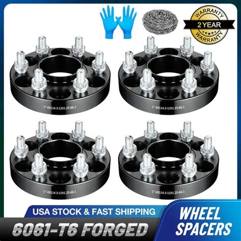 4pcs 1 Inch 6x45 6x1143 Hubcentric Wheel Spacers Fits Nissan