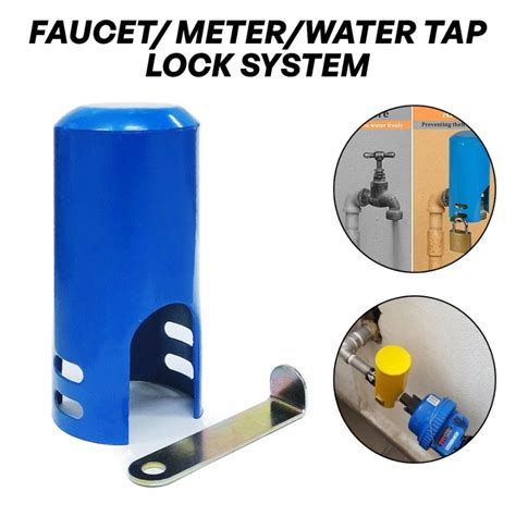 Faucet Meter Water Tap Cover Lock System Blue