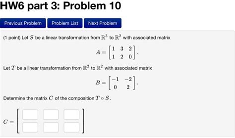 Solved 1 Point Let S Be A Linear Transformation From R3 To