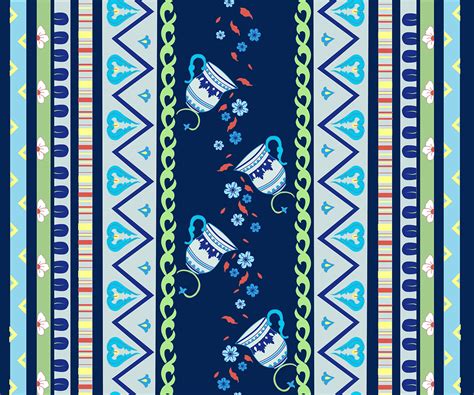 Multani Blue Pottery Textile Print On Behance