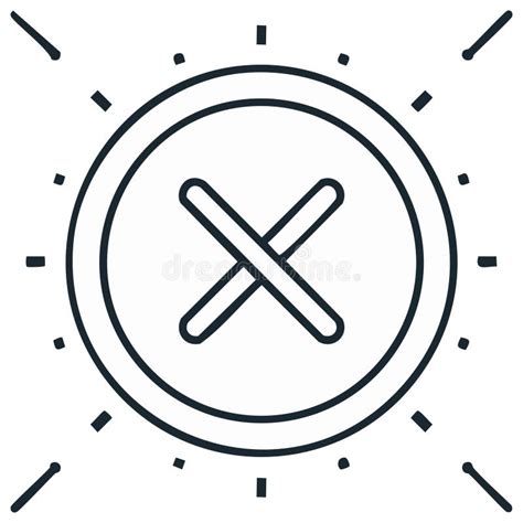 Cross Mark Error Sign In Circle Simple Outline Style With Dashes