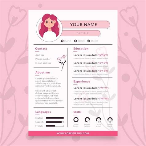 Cute Curriculum Vitae Template Free Vector Download