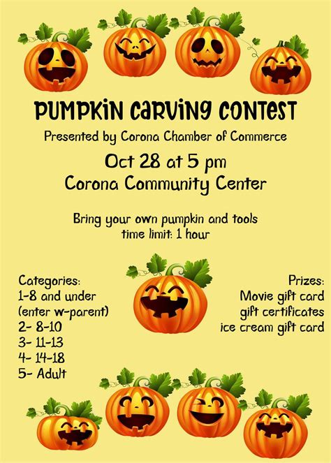 Pumpkin Carving Flyer 2 Sizes Cute Pumpkins All Around Personalize W