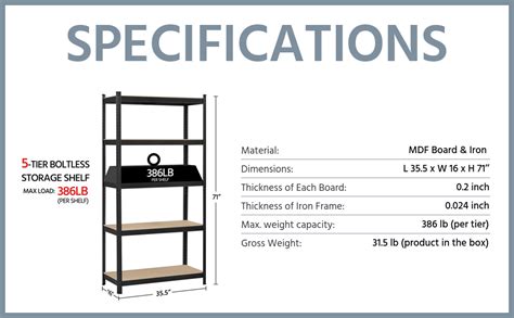 Topeakmart 5 Tier Utility Shelves Metal Storage Shelves