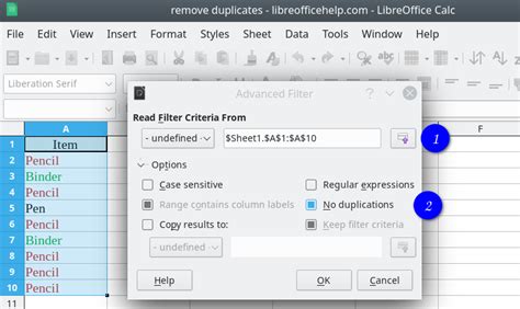 How To Remove Duplicates In Libreoffice Calc List