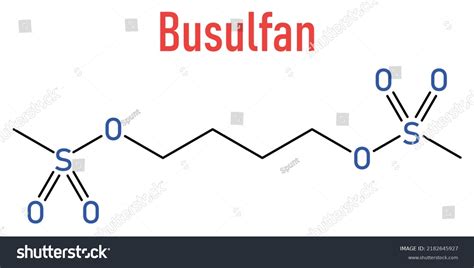 Skeletal Formula Busulfan Cancer Chemotherapy Drug Stock Vector