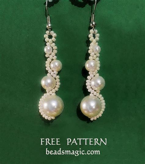 Free Pattern For Earrings White Moon Beads Magic